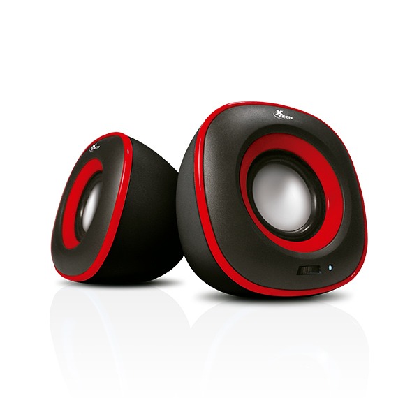 Bocina X-Tech 2.0 6W USB 3.5mm Rojo | https://compuaccesoriosmax.com/