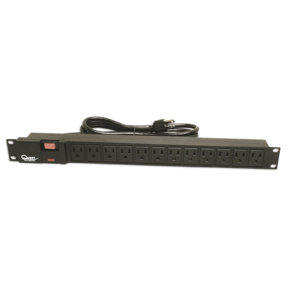 Regleta QUEST PDU Horizontal Plástica 12 Tomas 1U 15A para RACK | https ...